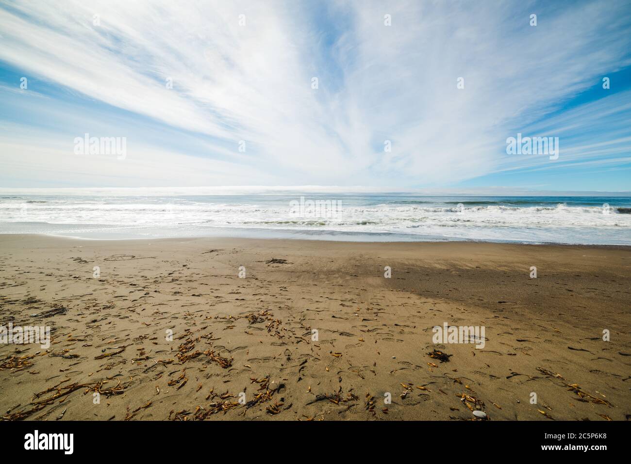 Cloudy sky over a Central California beach, USA Stock Photo - Alamy