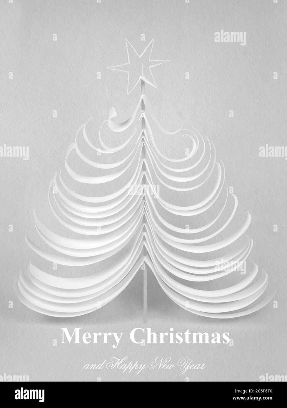 Winter postcard fir tree Black and White Stock Photos & Images - Alamy
