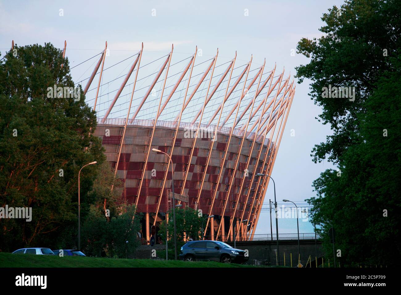 View over the Polish national football stadium (Stadion Narodowy ...