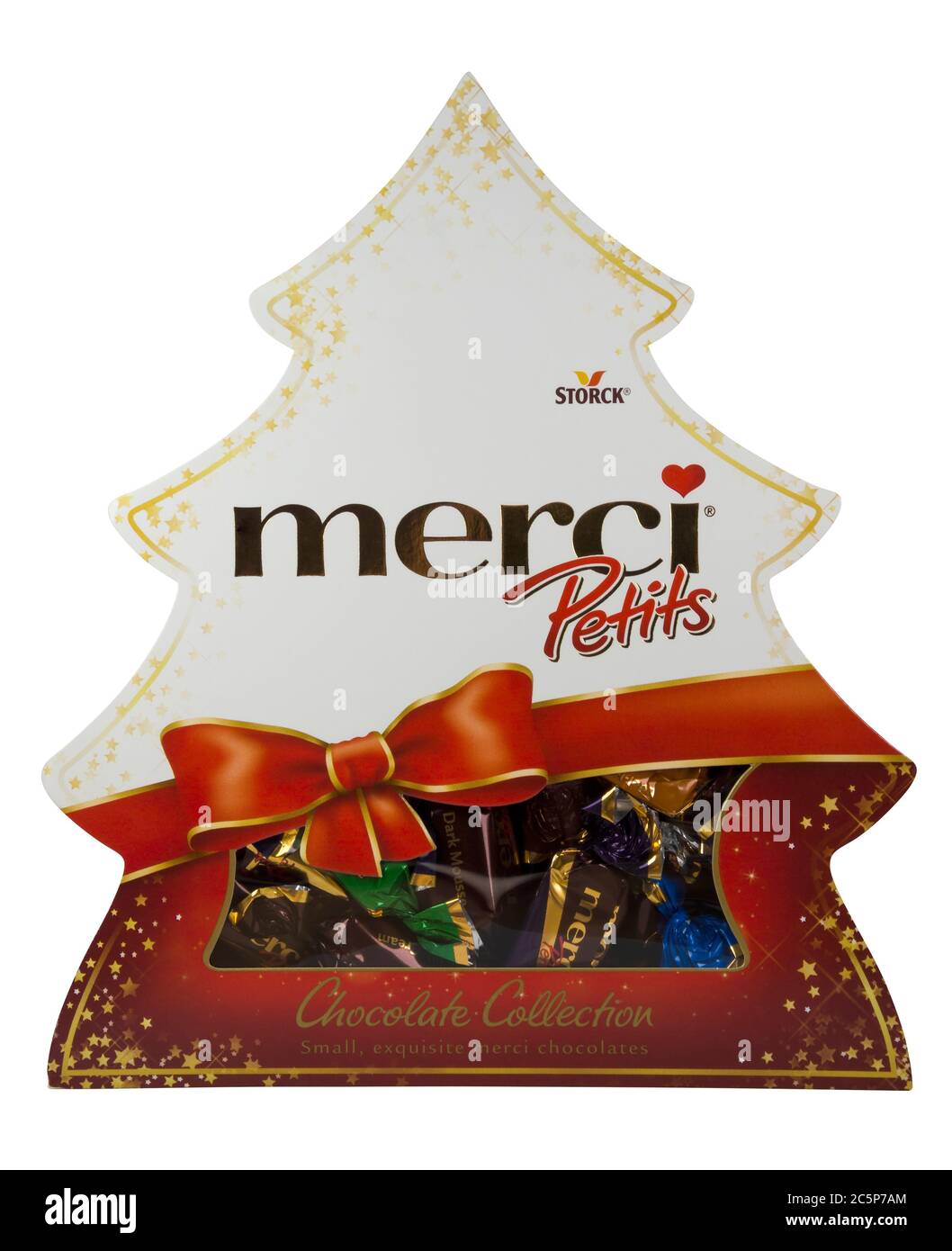 ALMATY, KAZAKHSTAN - JANUARY 7, 2016: Box of Christmas Merci chocolate ...