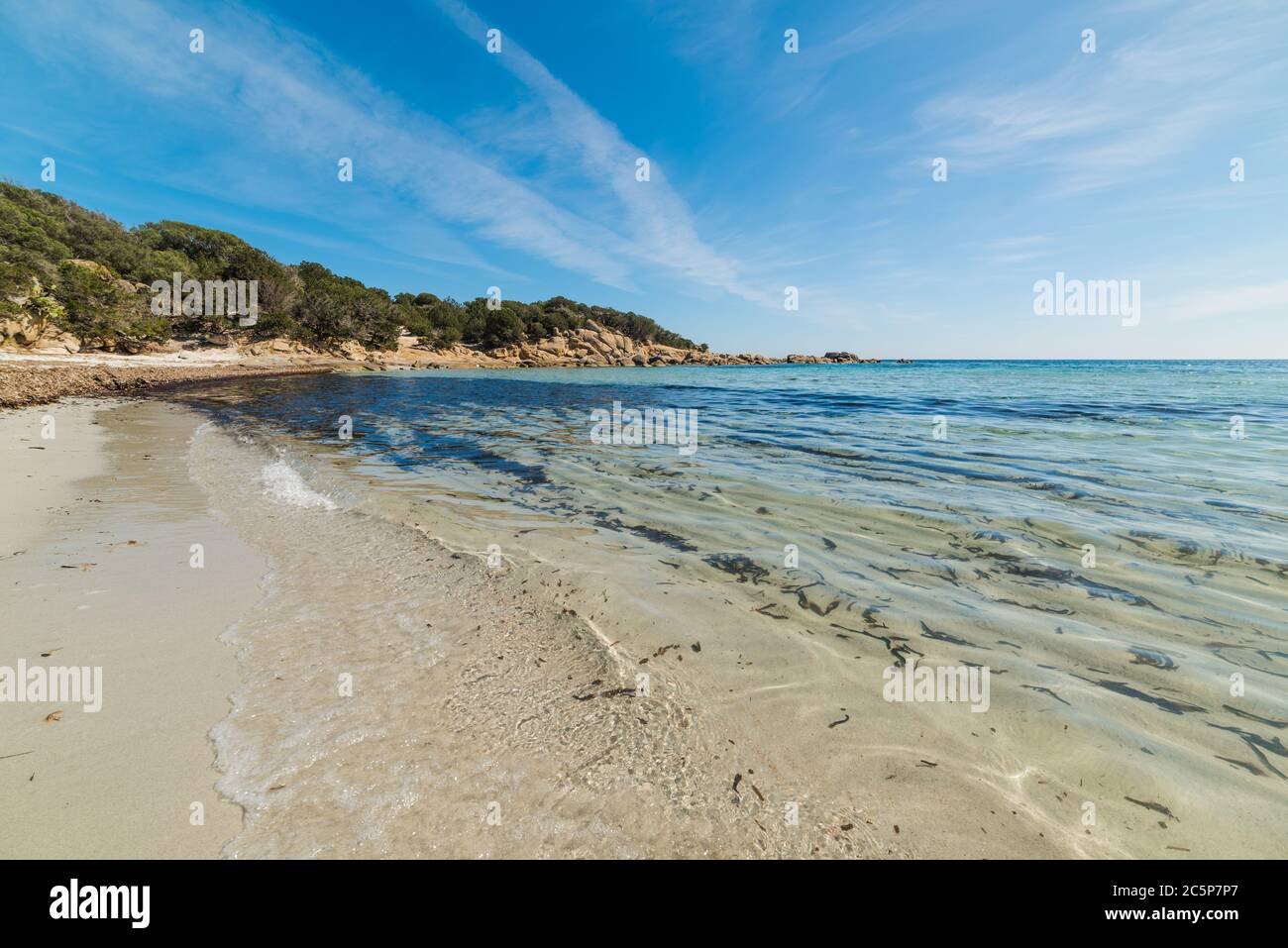 Clear water in beautiful Cala Pira, Villasimius. Sardinia, Italy Stock ...