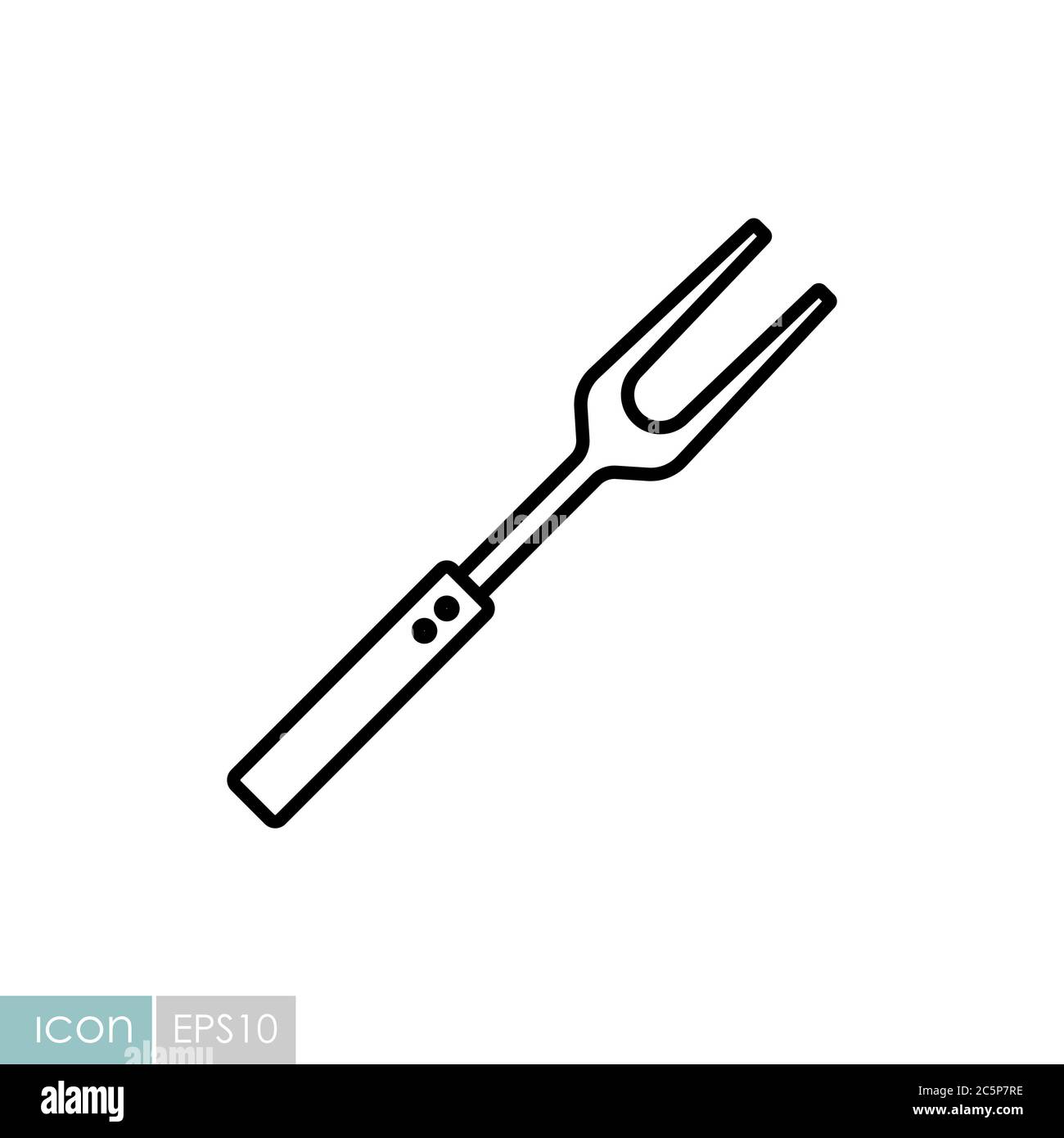 Bbq fork vector icon. Kitchen appliance. Graph symbol for cooking web ...