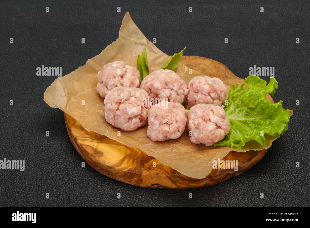 Homemade raw pork minced meatball ready for cooking Stock Photo - Alamy