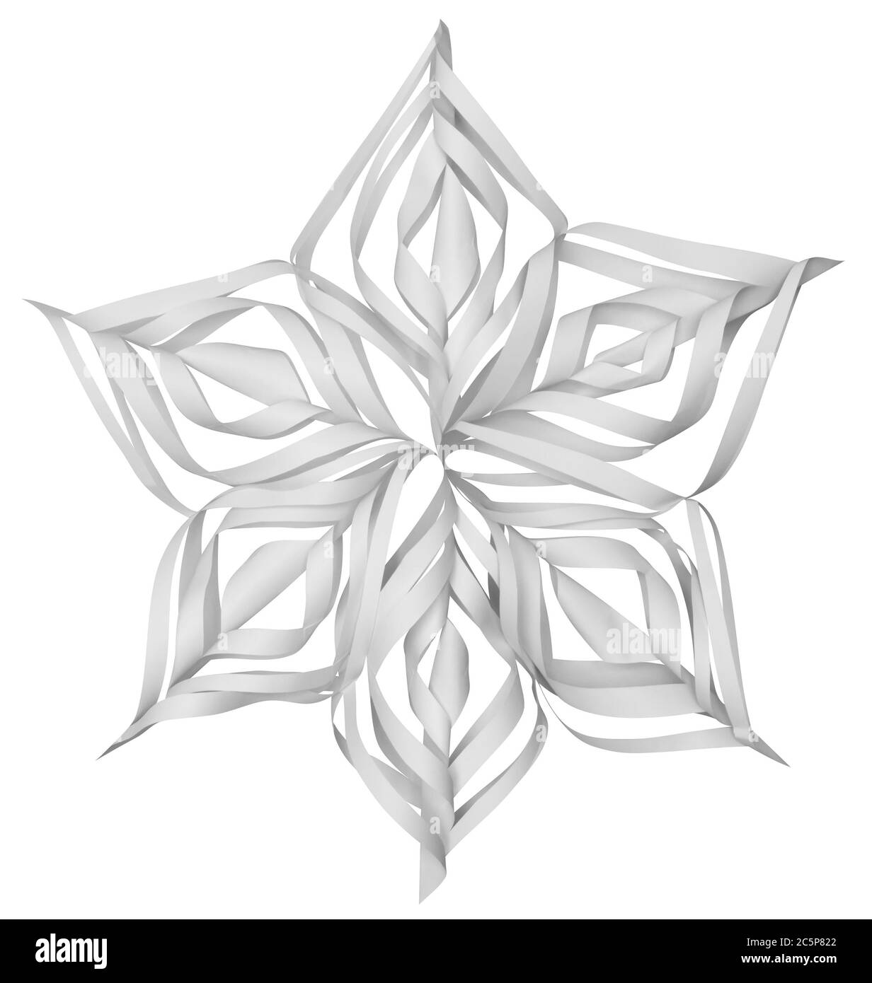 Christmas white paper snowflake isolated on a white background ...