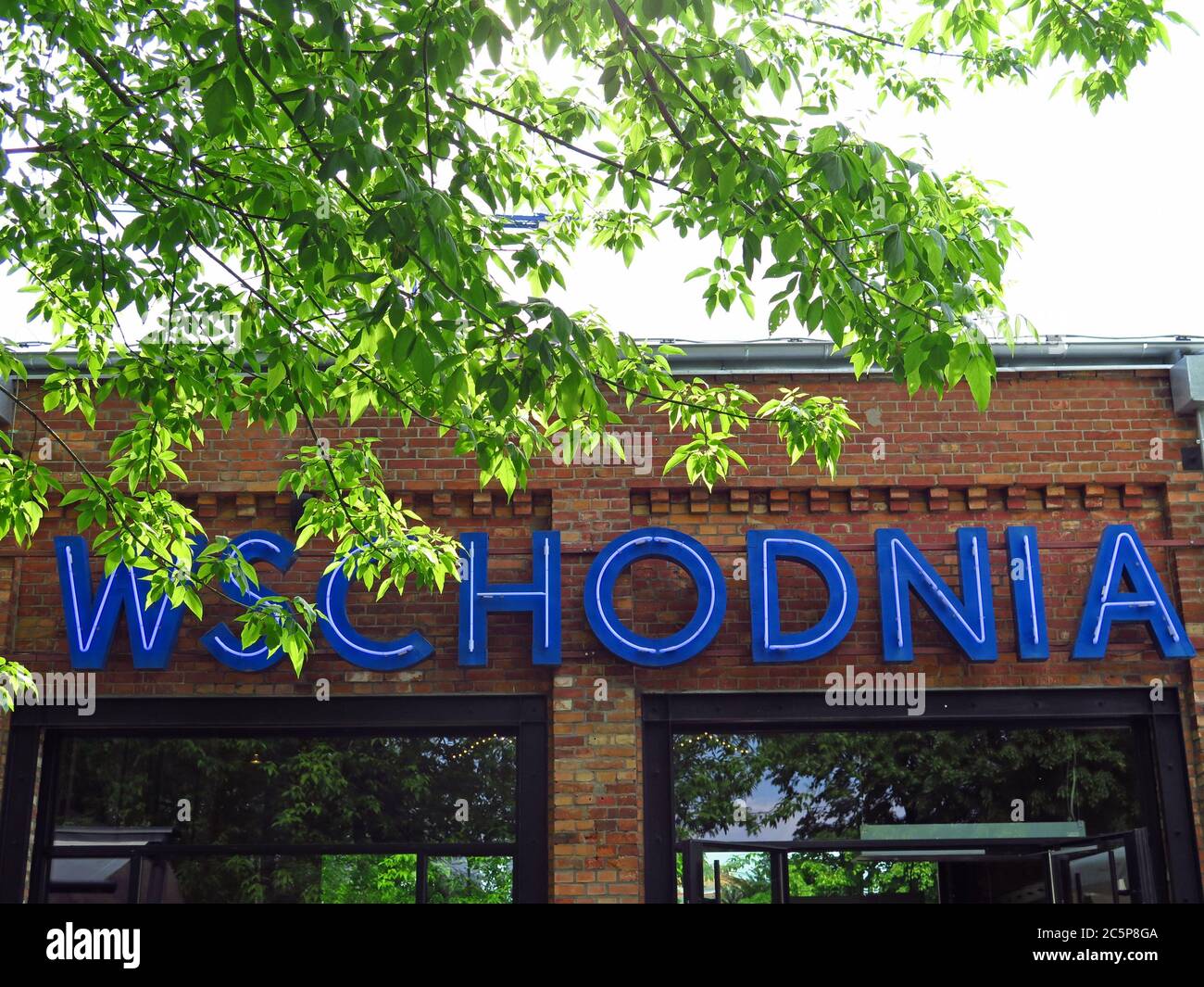 Sign of Warszawa Wschodnia restaurant located in the Soho Factory at ...