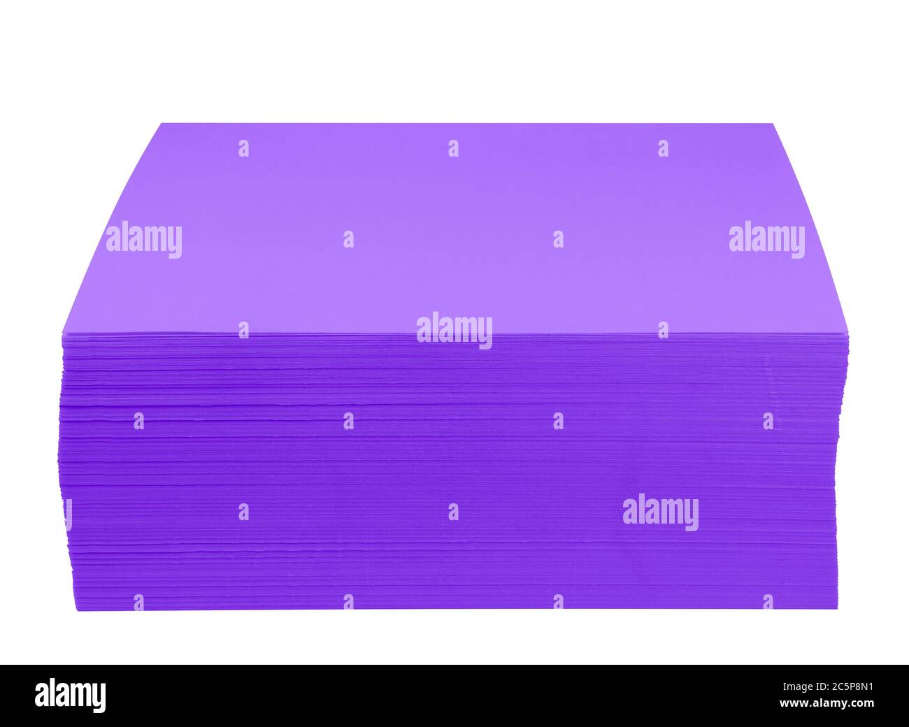 A block of violet notepads, isolated on white. Clipping path included ...