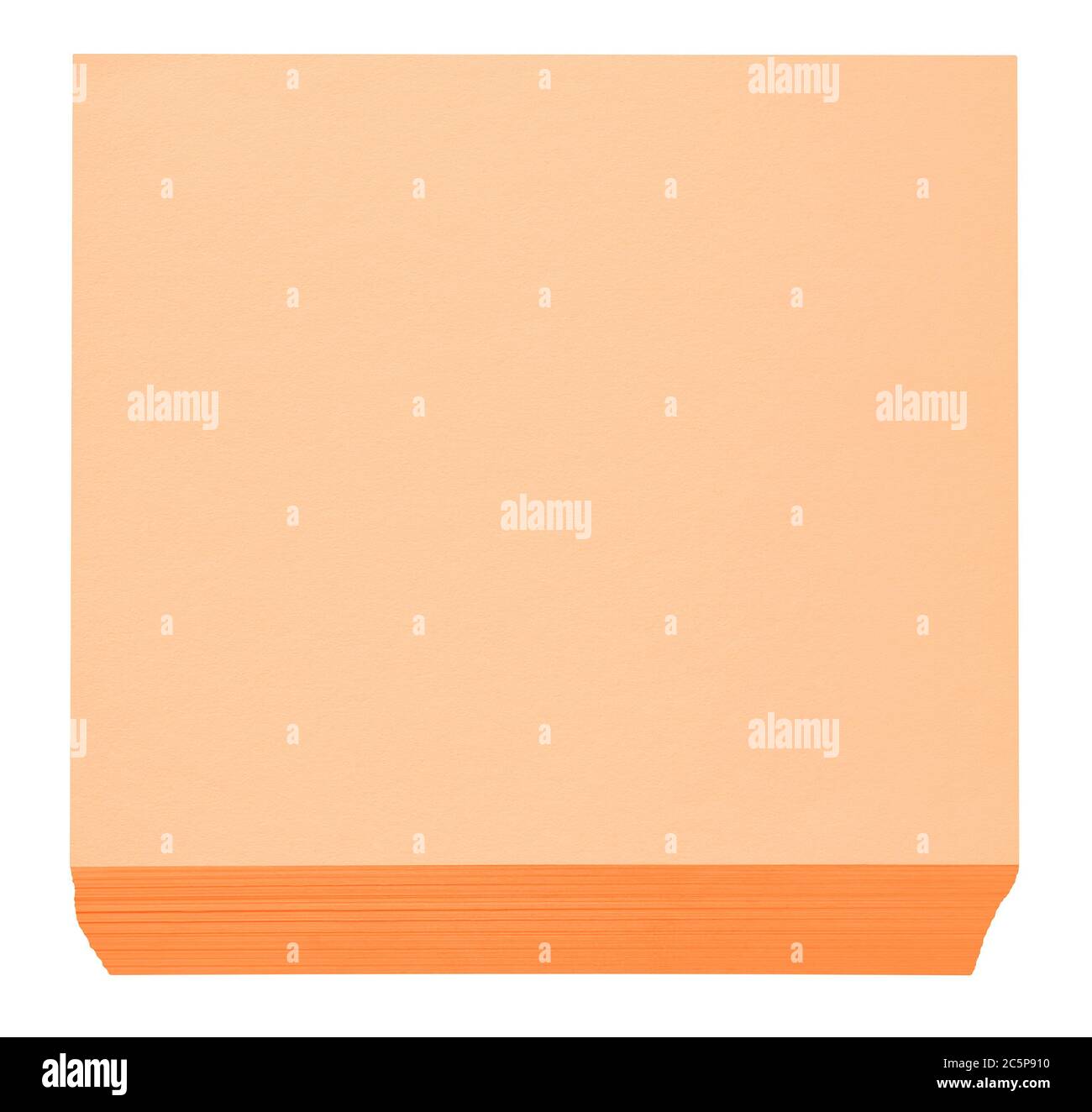 A block of orange notepads, isolated on white. Clipping path included ...