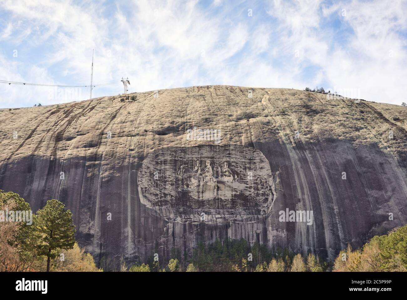 Stone Mountain with rock relief in Stone Mountain Park, Georgia, USA ...