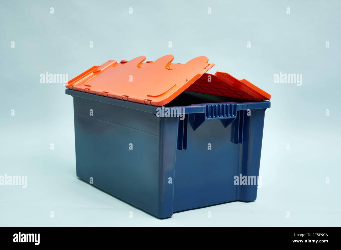 Plastic storage boxes. Boxes for the delivery of products. Orderly ...