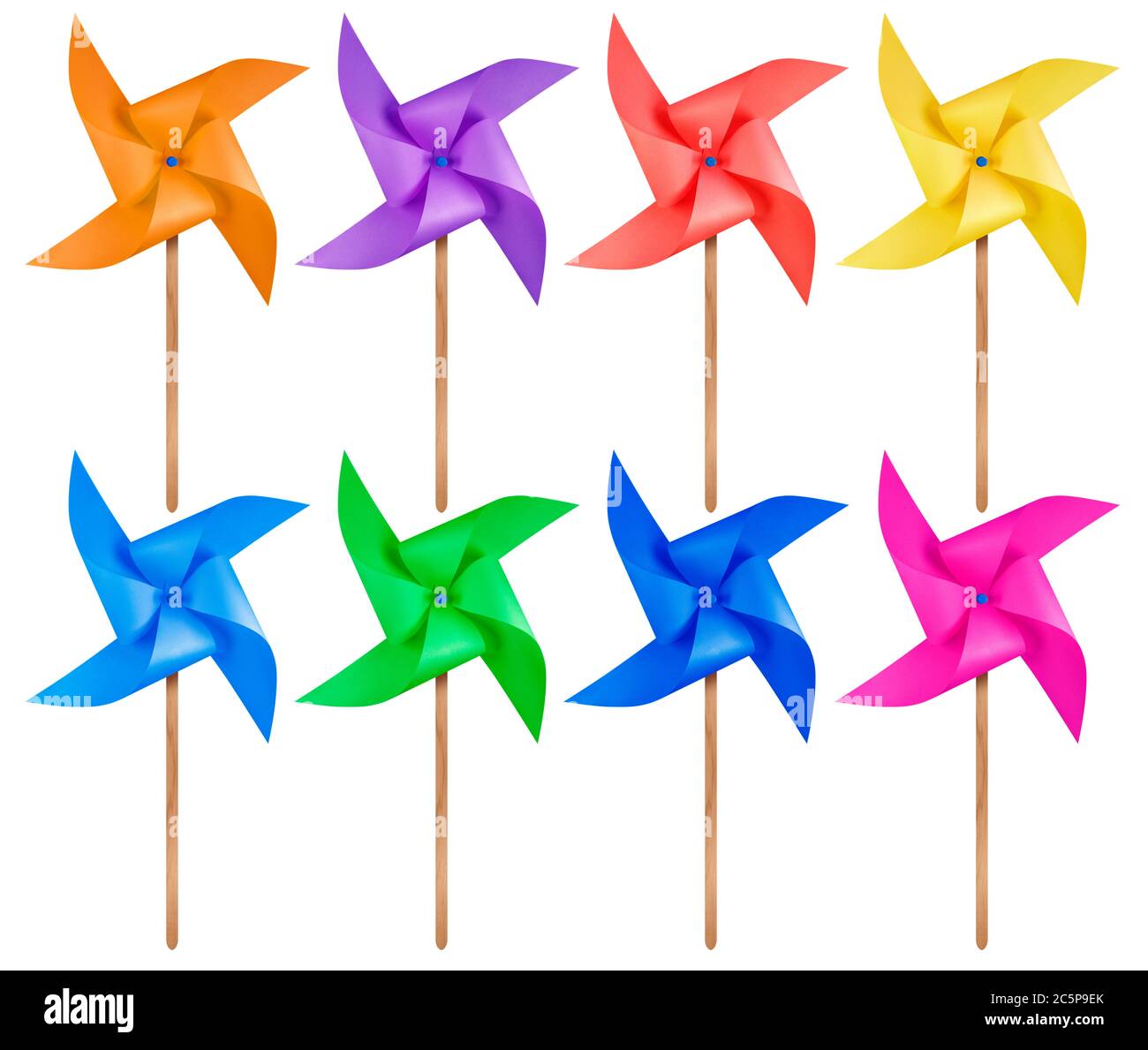 Colorful paper windmill pinwheels isolated on white Stock Photo - Alamy