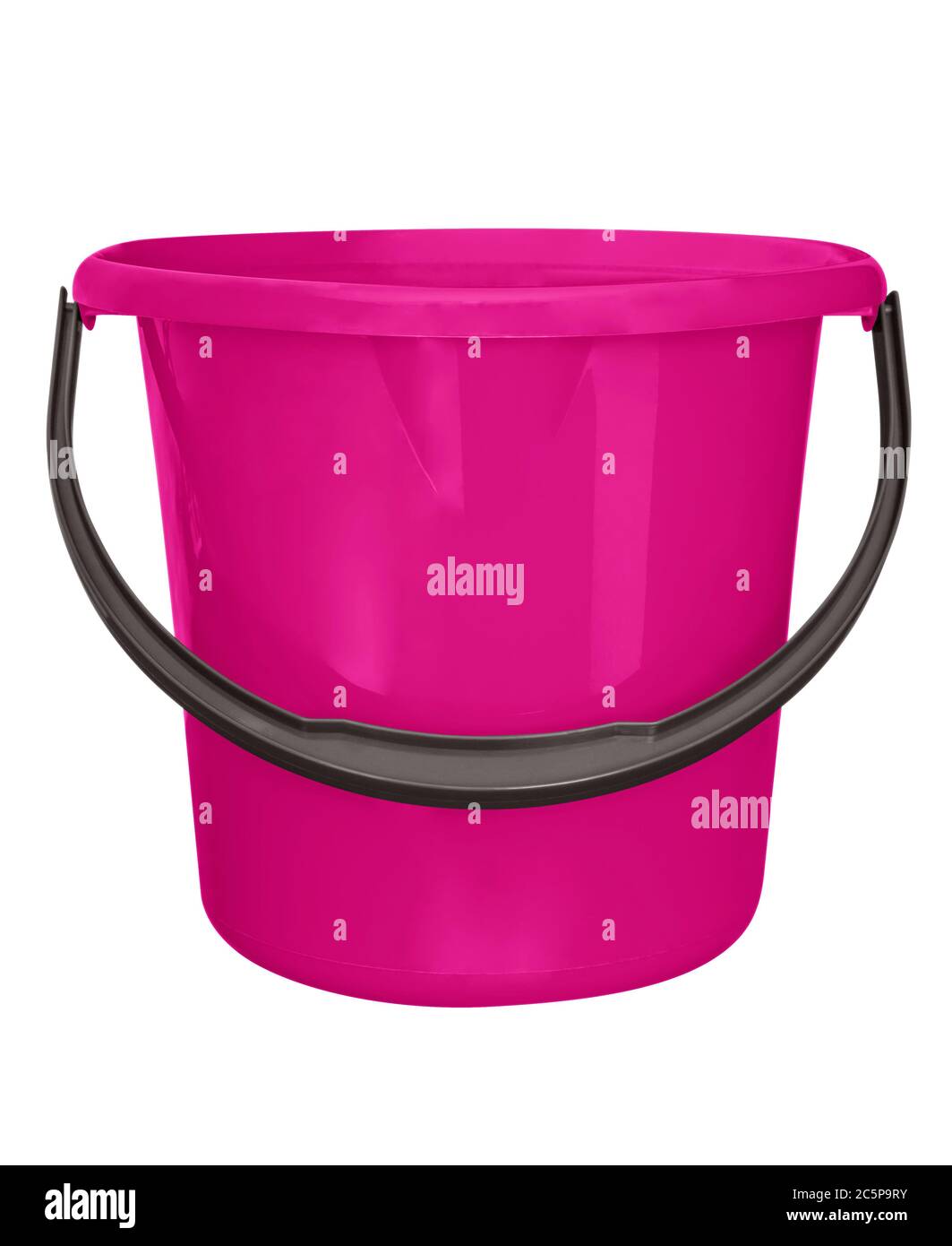Pink plastic bucket isolated on white background with Clipping path ...
