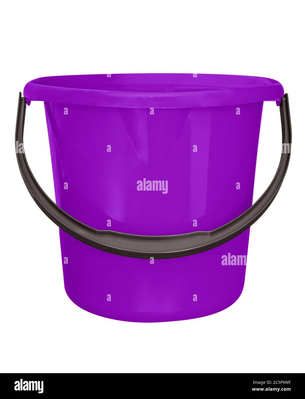 Violet plastic bucket isolated on white background with Clipping path ...