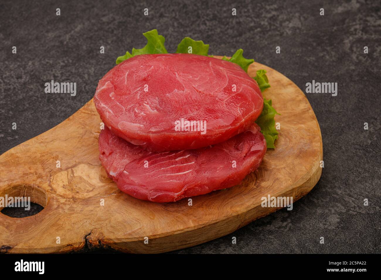 Raw tuna fish steak for grill Stock Photo - Alamy