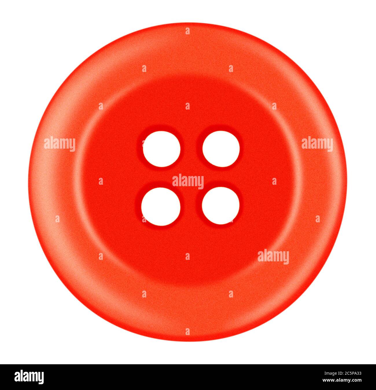 Red Plastic button isolated on white with Clipping Path Stock Photo - Alamy