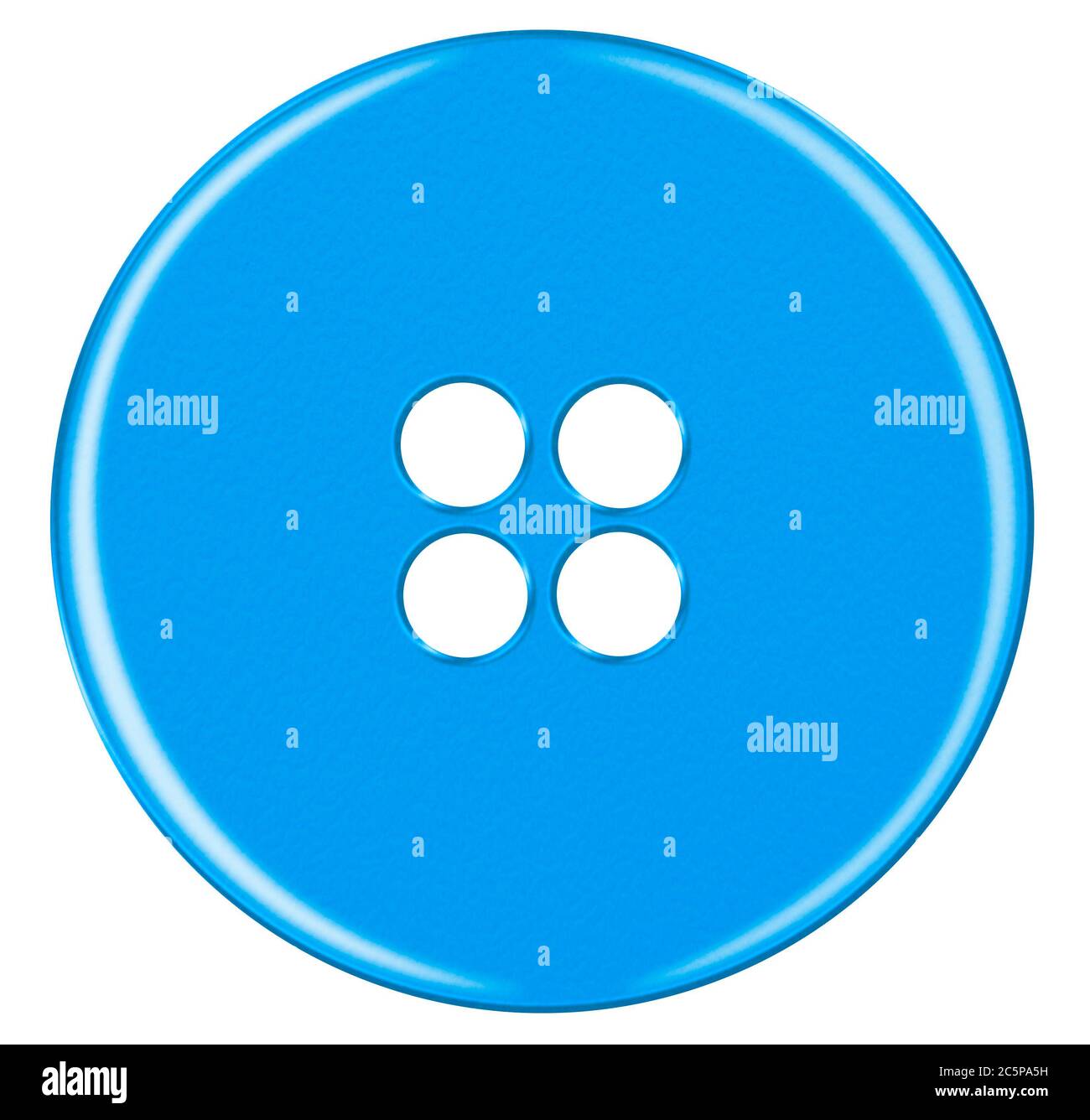 Light blue Plastic button isolated on white background Stock Photo - Alamy