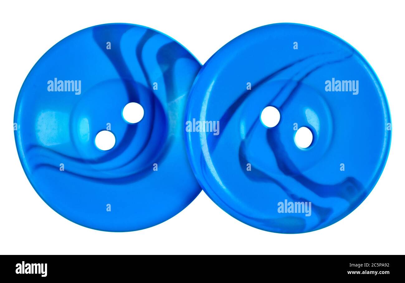 Light blue plastic buttons isolated on white with Clipping Path Stock ...