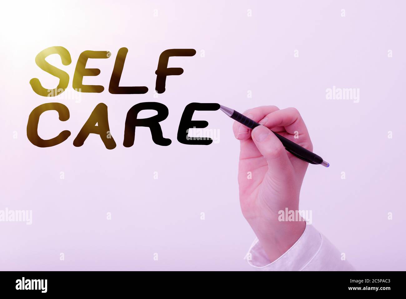 Handwriting text writing Self Care. Conceptual photo the practice of ...