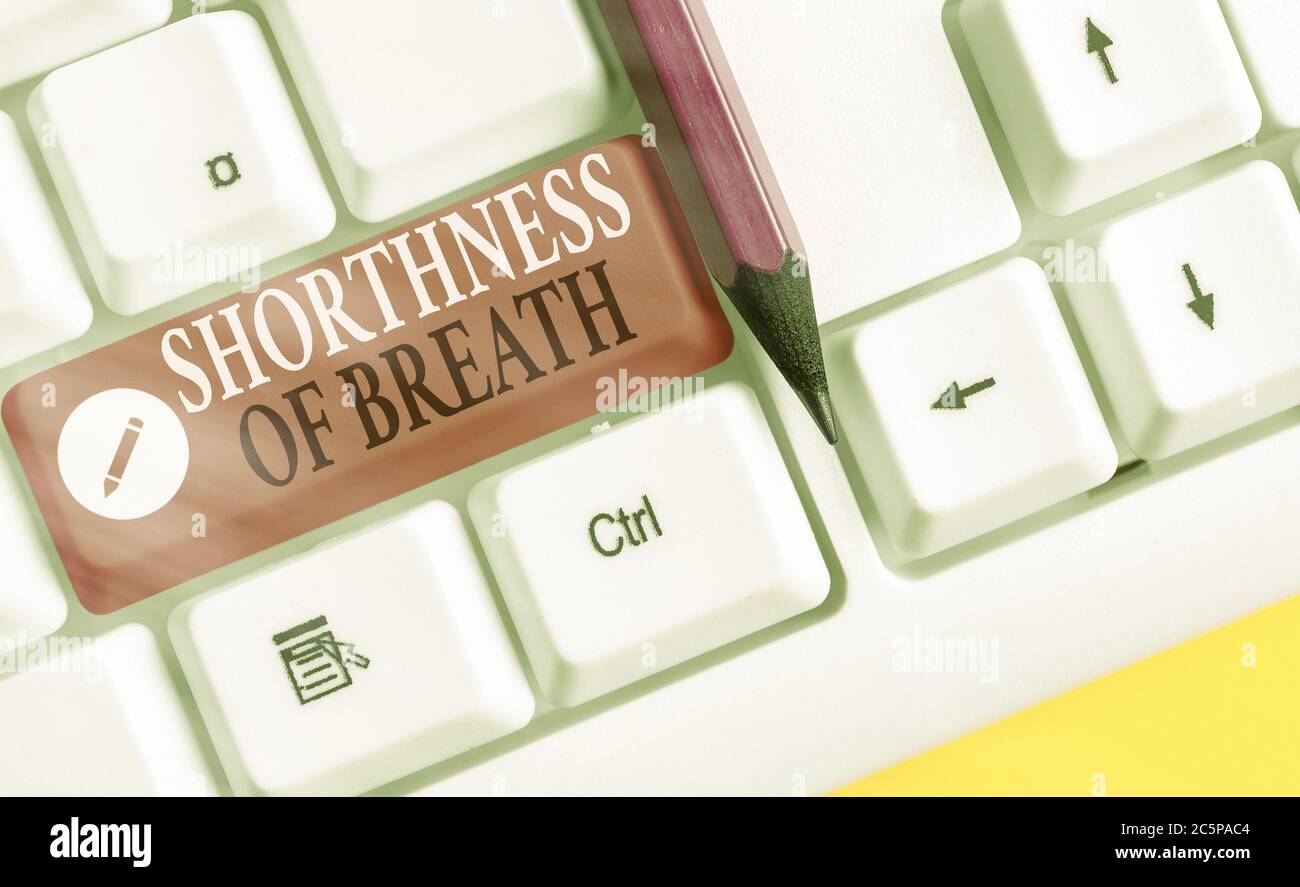 Conceptual hand writing showing Shorthness Of Breath. Concept meaning ...