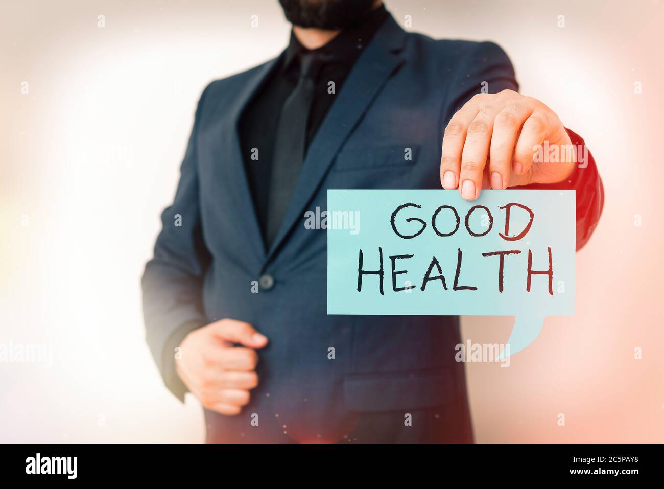 Writing note showing Good Health. Business concept for state of being ...