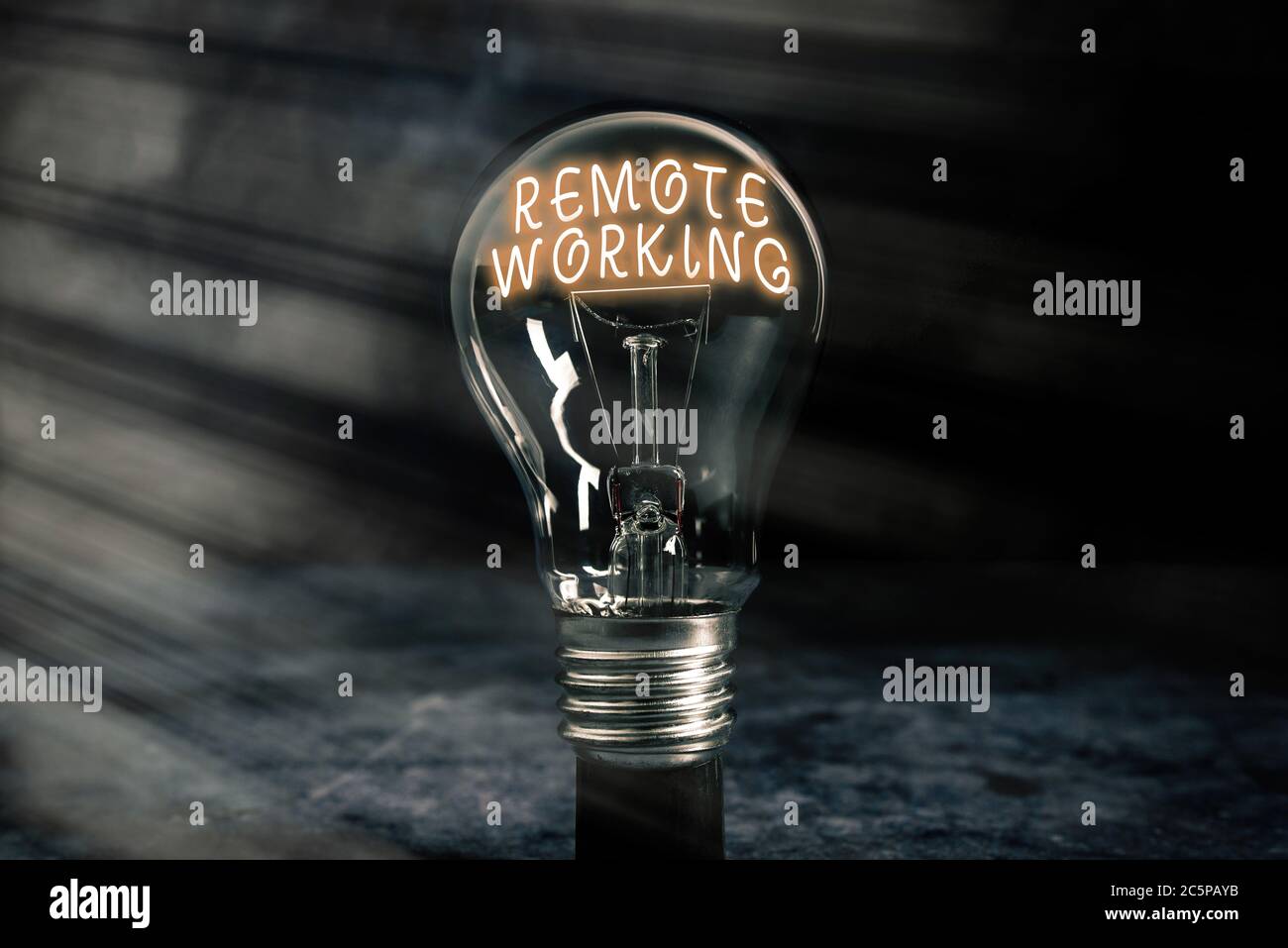 Handwriting text writing Remote Working. Conceptual photo style that ...