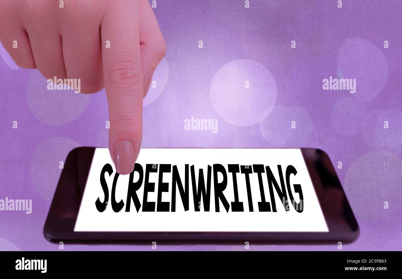 Writing Note Showing Screenwriting Business Concept For The Art And Craft Of Writing Scripts