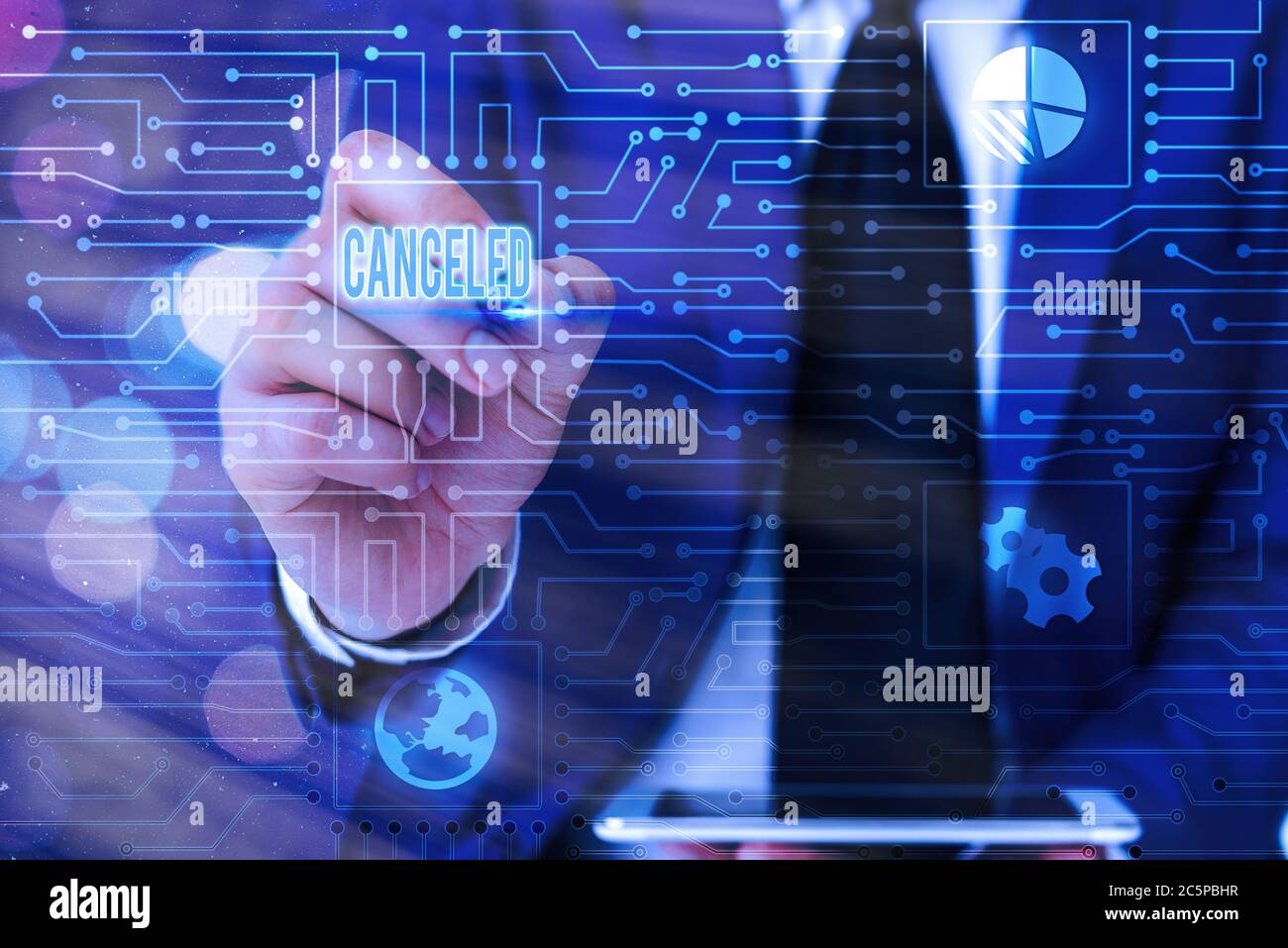 Word writing text Canceled. Business photo showcasing to decide not to ...