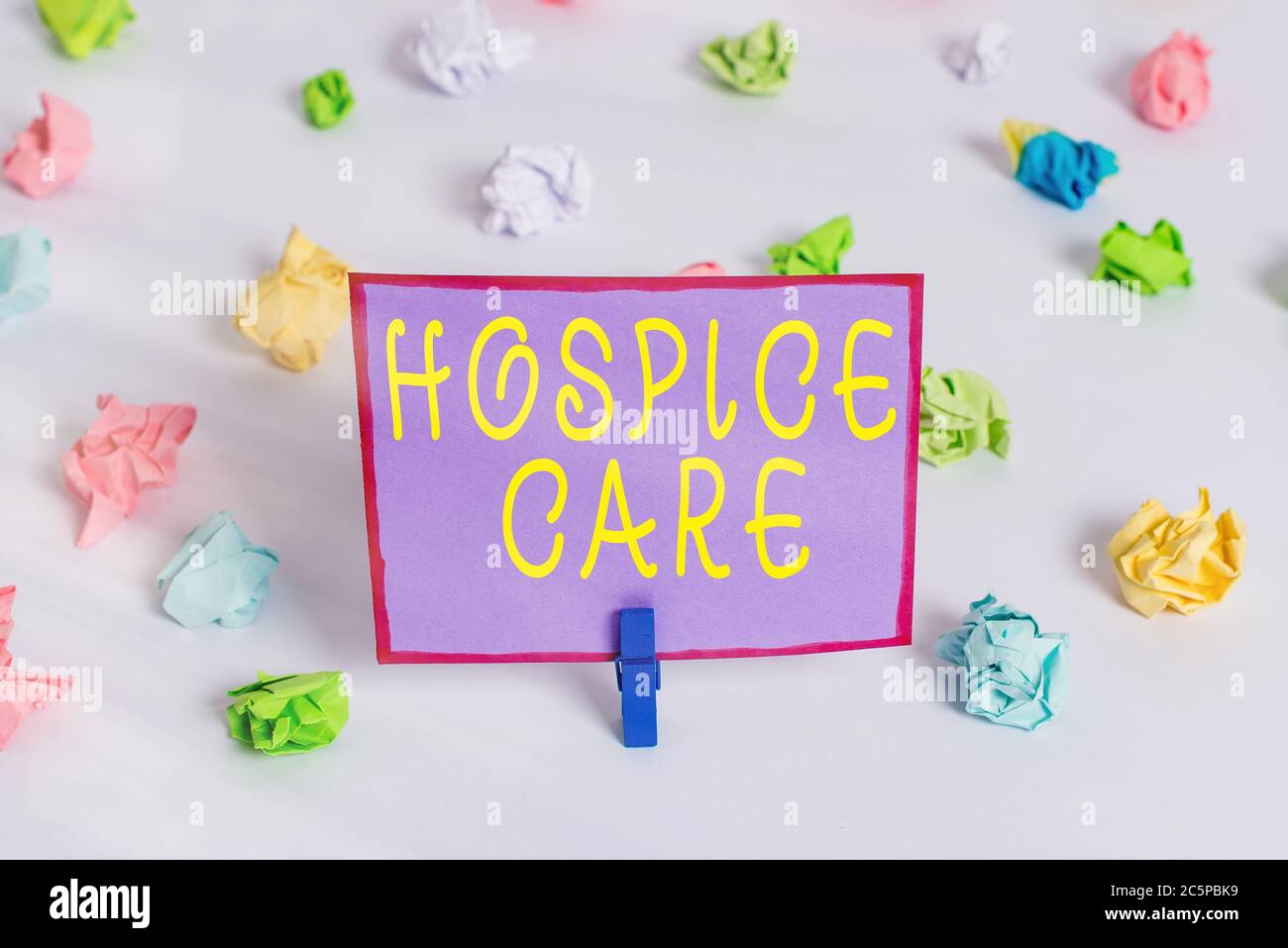 Writing note showing Hospice Care. Business concept for focuses on the ...