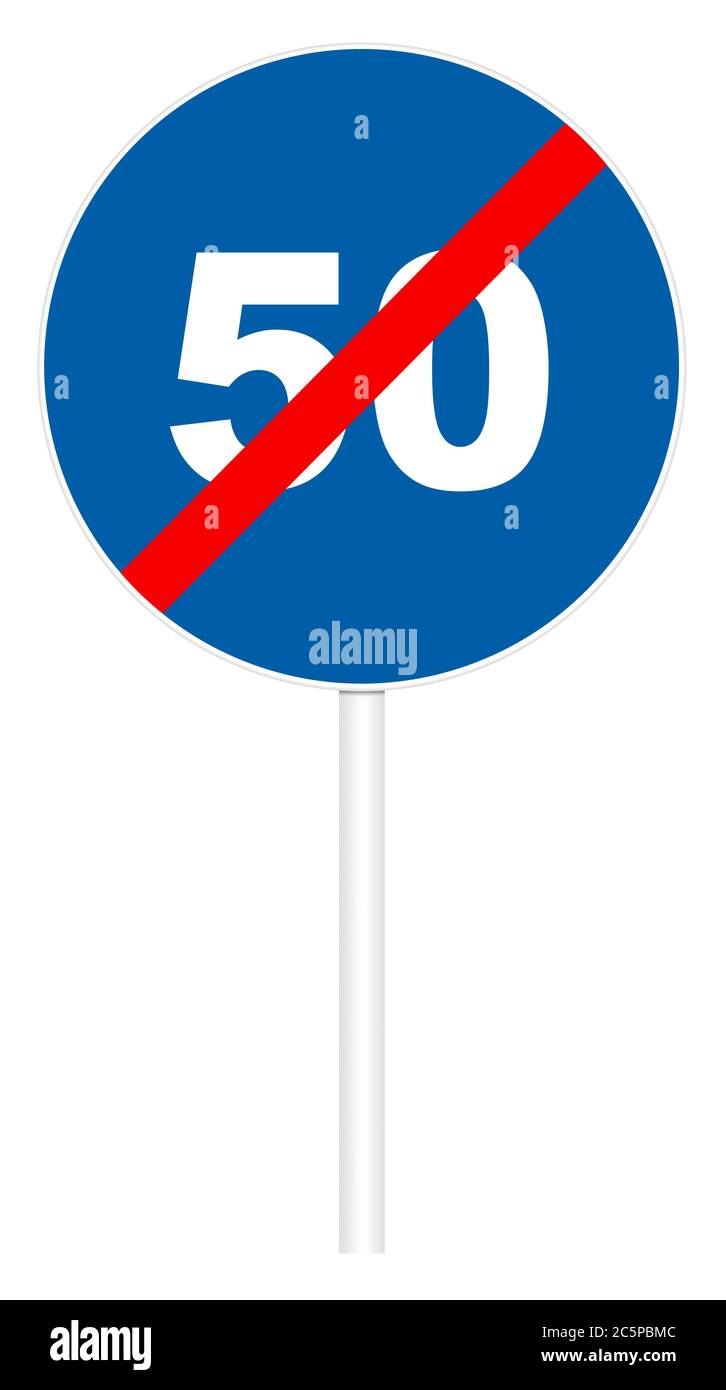 Prescriptive traffic sign isolated on white 3D illustration - End ...