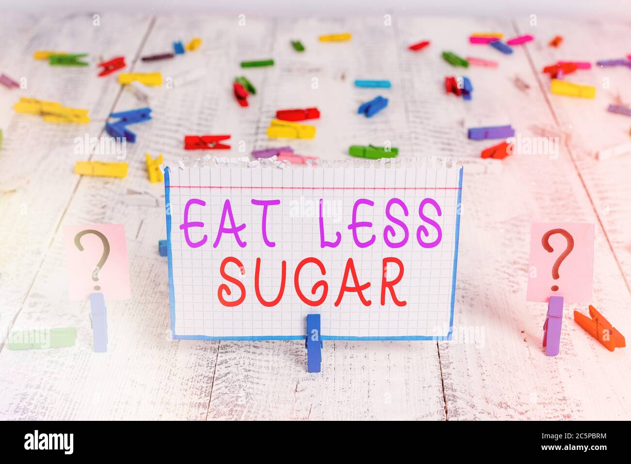 Conceptual hand writing showing Eat Less Sugar. Concept meaning ...