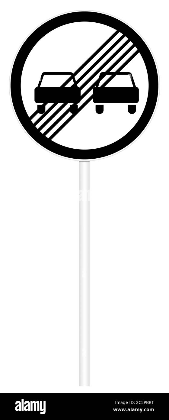 Prohibitory traffic sign isolated on white 3D illustration - End Zone ...