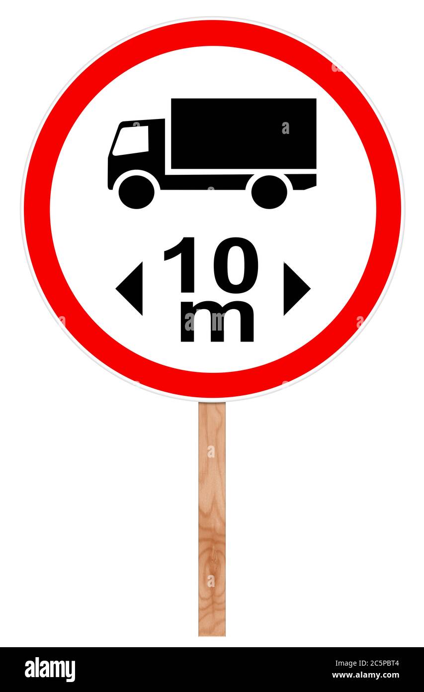 Prohibitory traffic sign isolated on white 3D illustration - Length ...