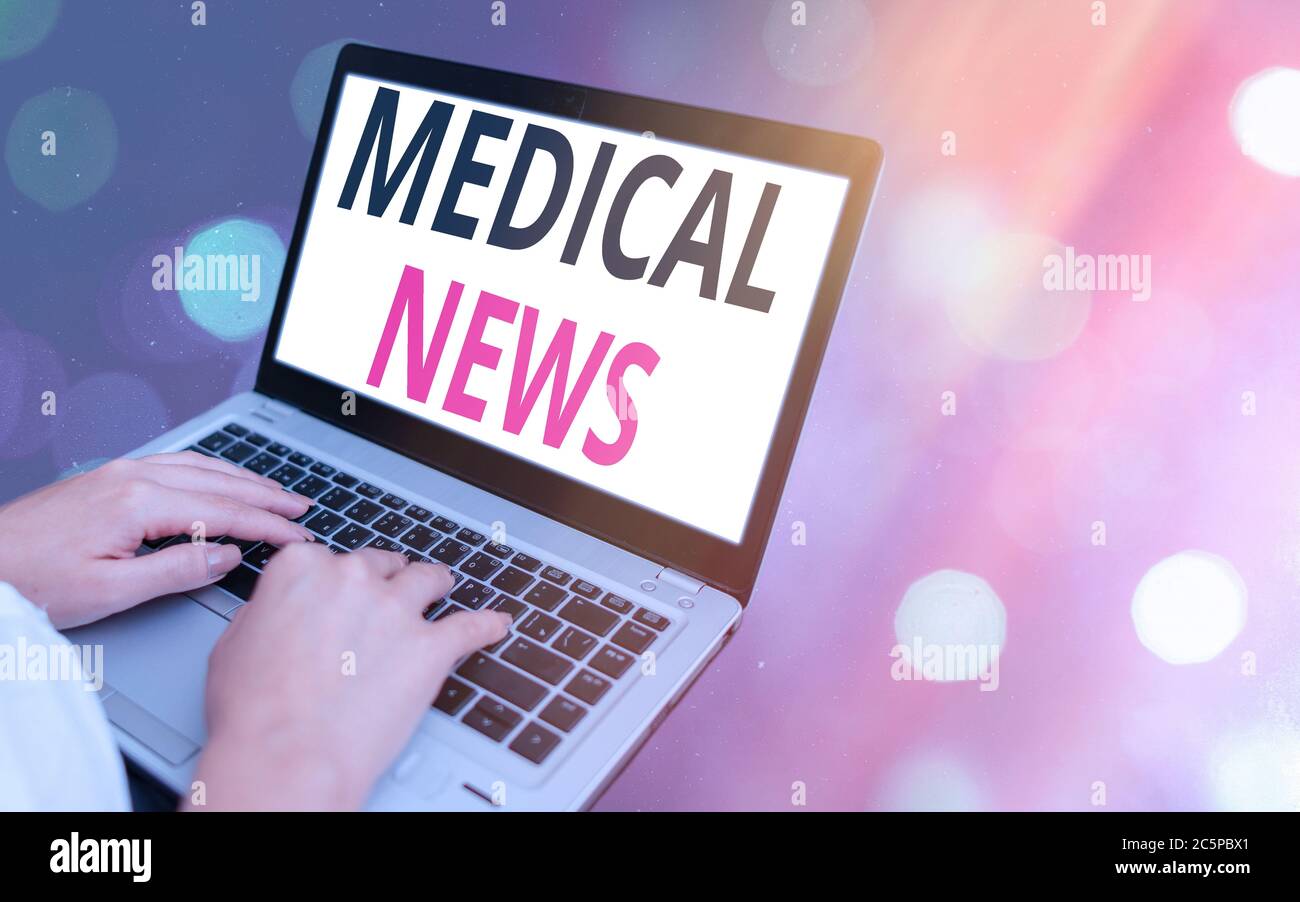 Conceptual hand writing showing Medical News. Concept meaning report or ...