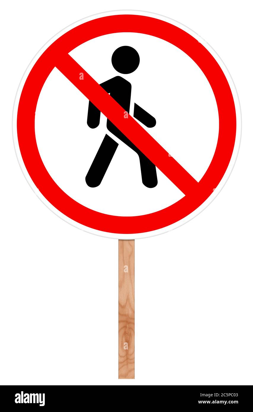Prohibitory traffic sign isolated on white 3D illustration - Pedestrian ...