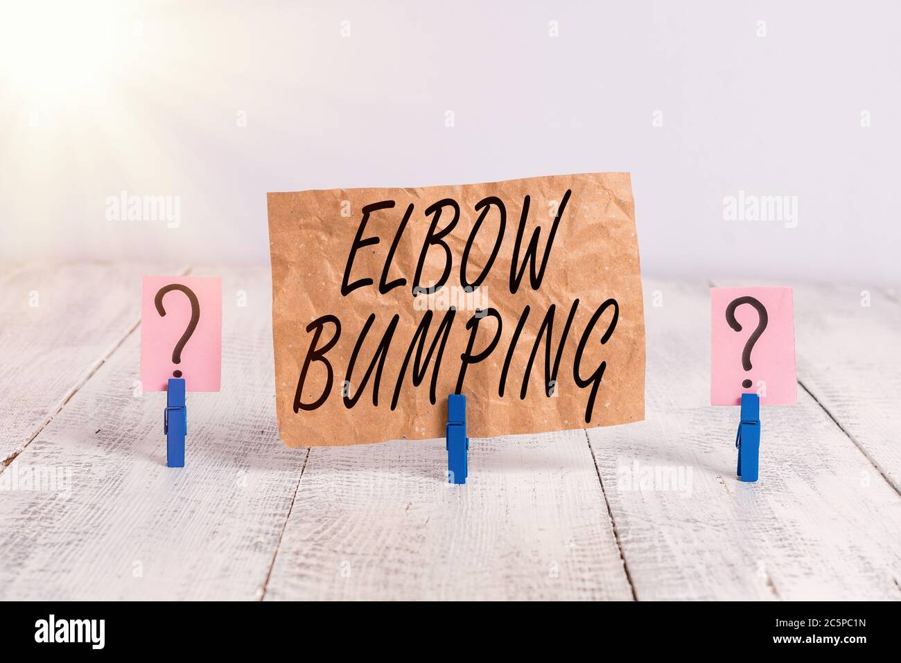 Word writing text Elbow Bumping. Business photo showcasing newlytrended ...