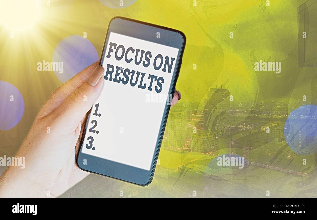 Handwriting text Focus On Results. Conceptual photo concentration on ...