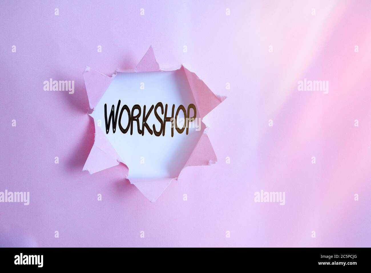 Handwriting text writing Workshop. Conceptual photo space or a building ...