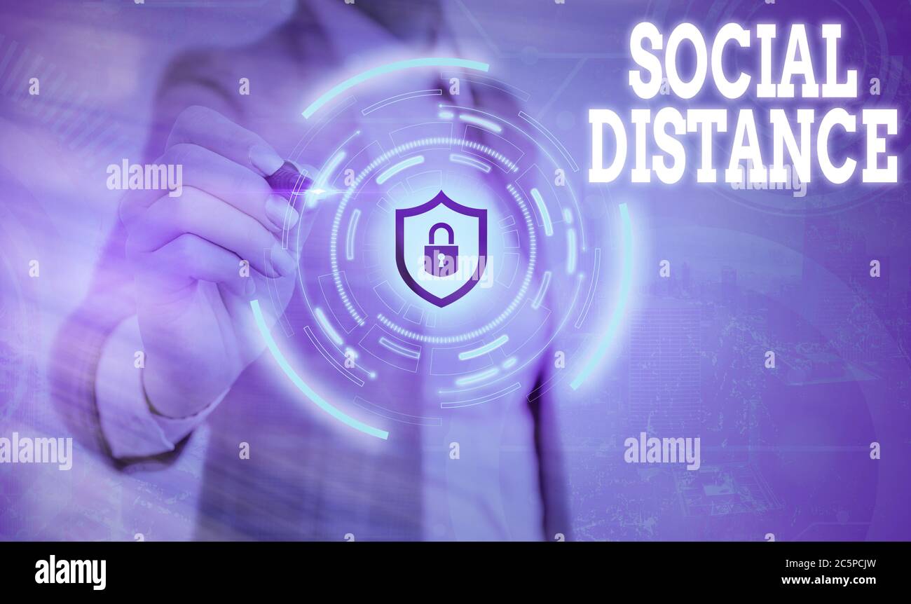 Conceptual hand writing showing Social Distance. Concept meaning ...
