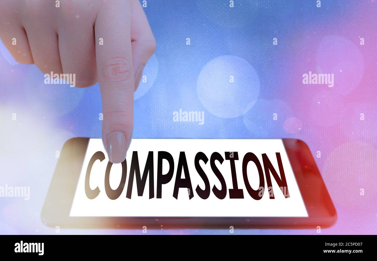 Writing note showing Compassion. Business concept for empathy and ...