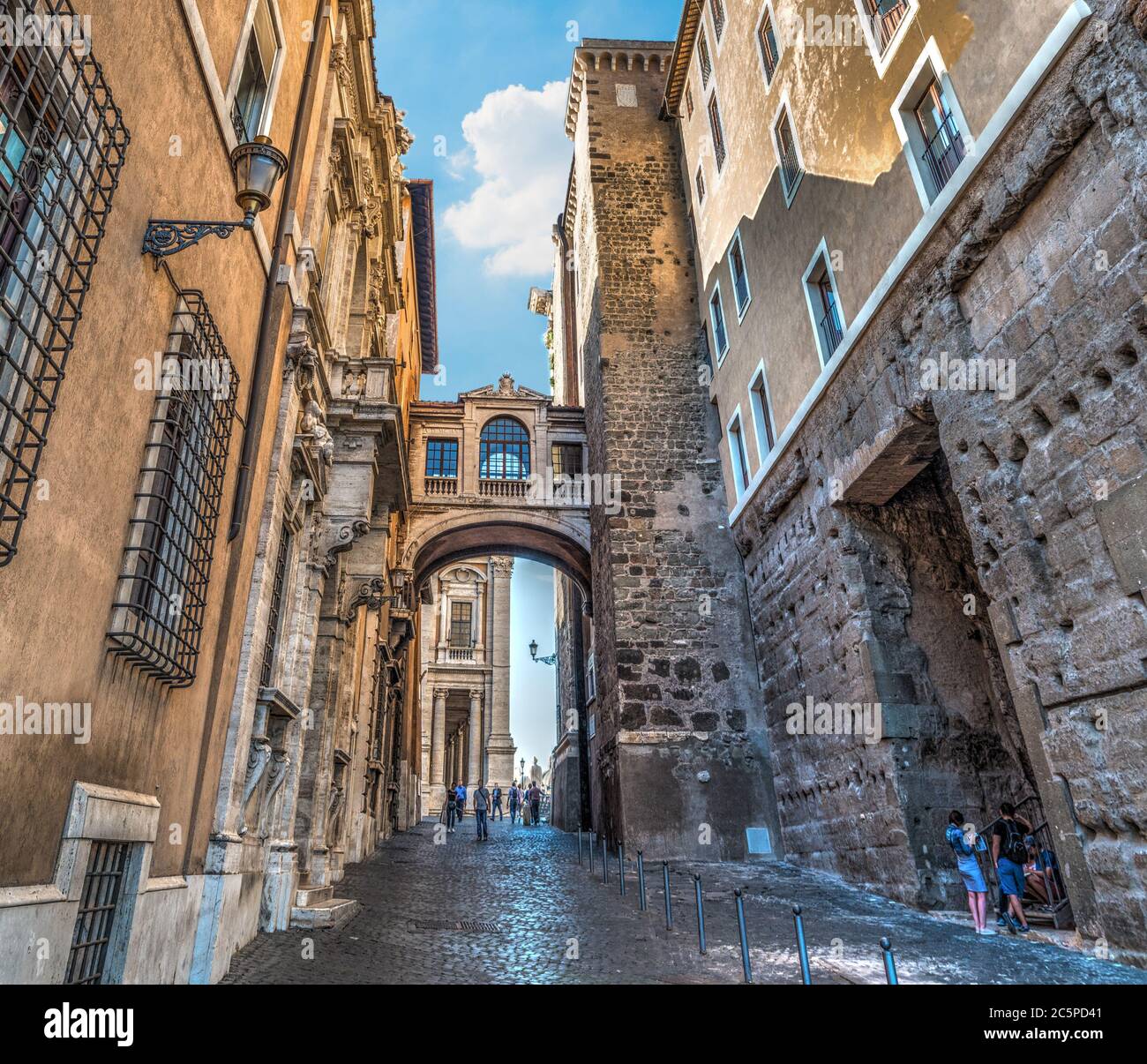 Ancient buildings in a narrow street in Rome, Italy Stock Photo - Alamy