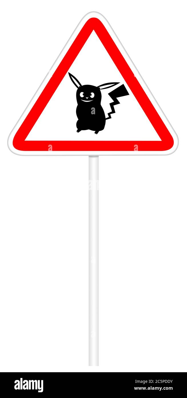 Warning traffic sign isolated on white 3D illustration - Danger ...