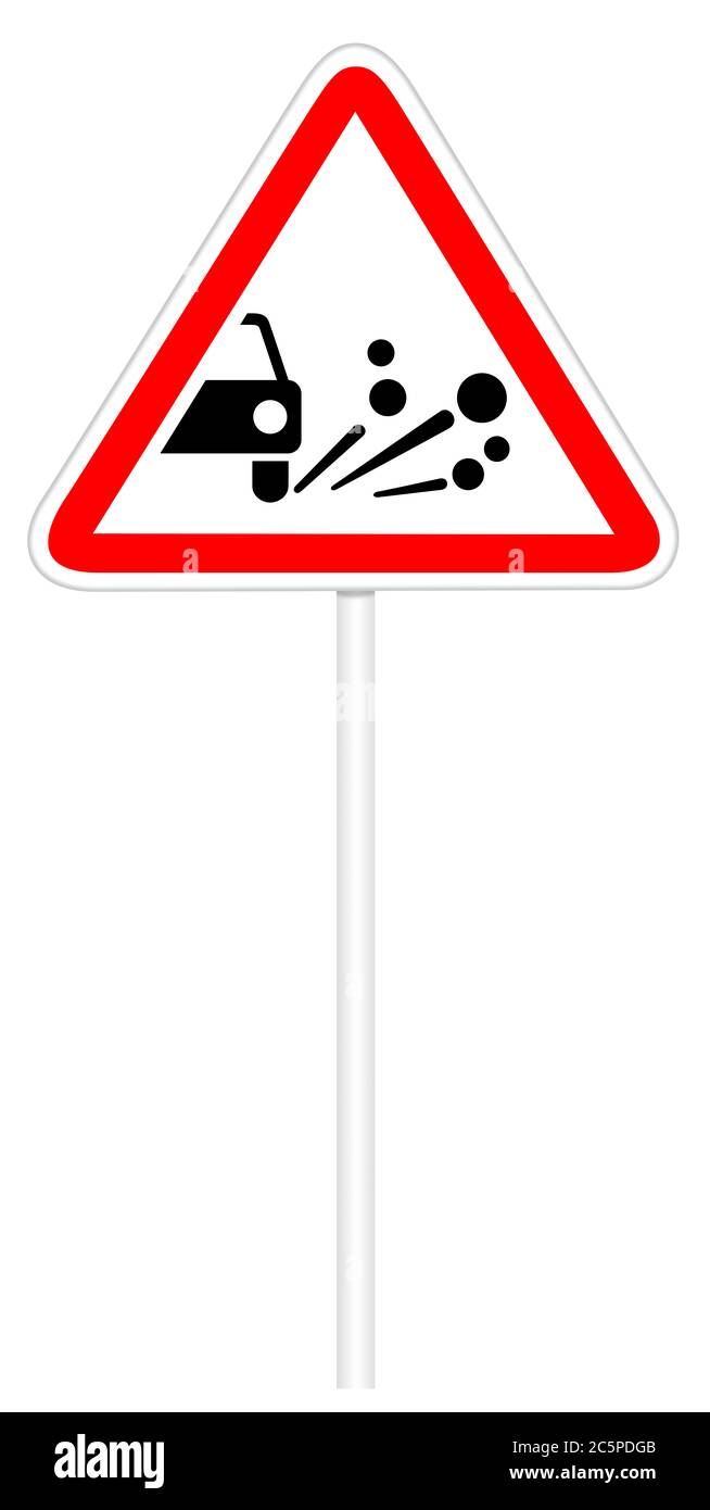 Loose gravel warning sign hi-res stock photography and images - Alamy