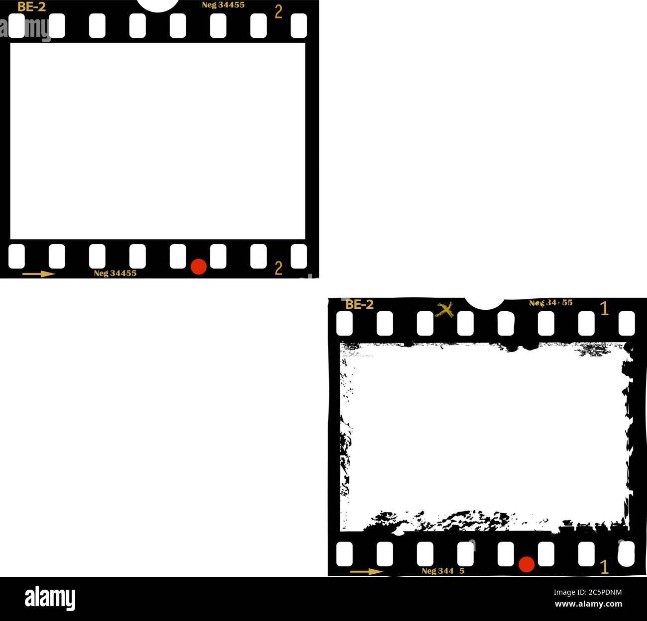 Empty frame of photographic analog film, camera film, grungy photo ...