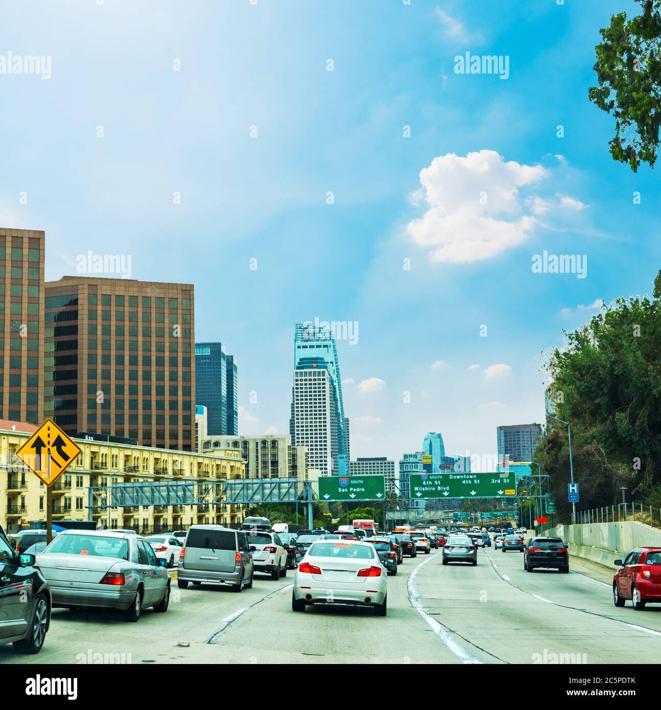 Traffic in 110 freeway in Los Angeles, California Stock Photo - Alamy