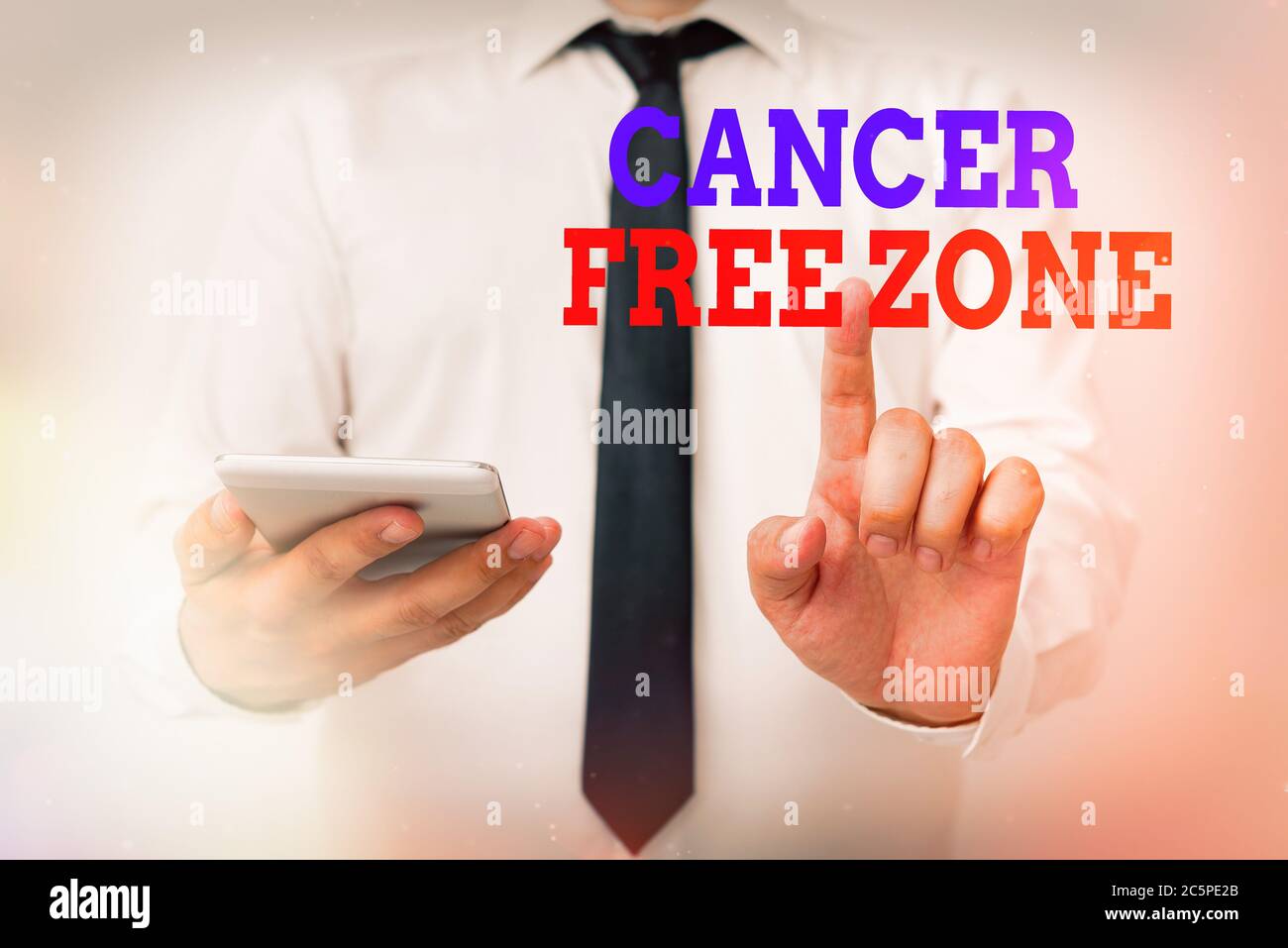 Conceptual hand writing showing Cancer Free Zone. Concept meaning ...