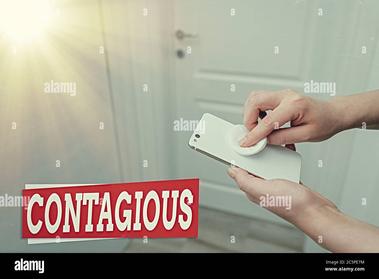 Conceptual hand writing showing Contagious. Concept meaning ...