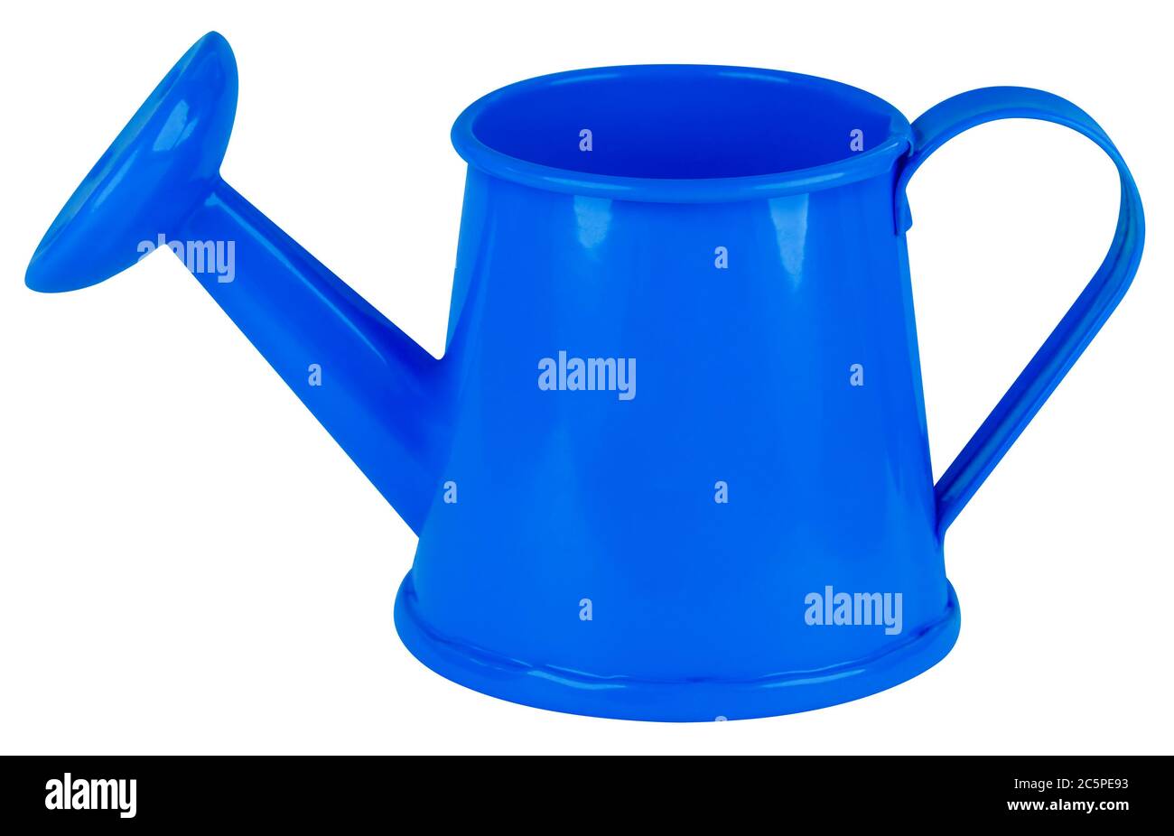 Blue watering can isolated on white. Clipping path included Stock Photo ...