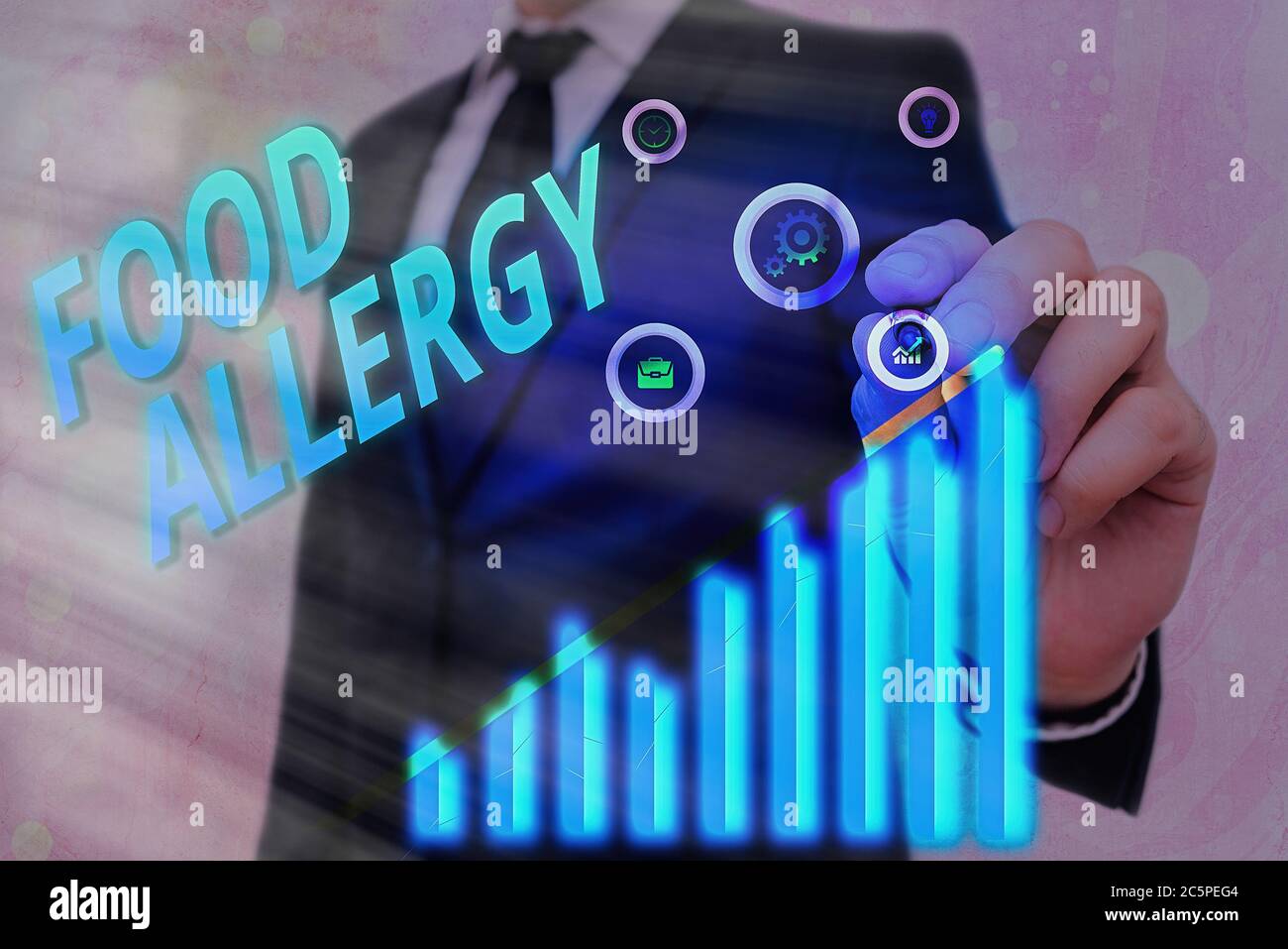 Text sign showing Food Allergy. Business photo text abnormal immune ...