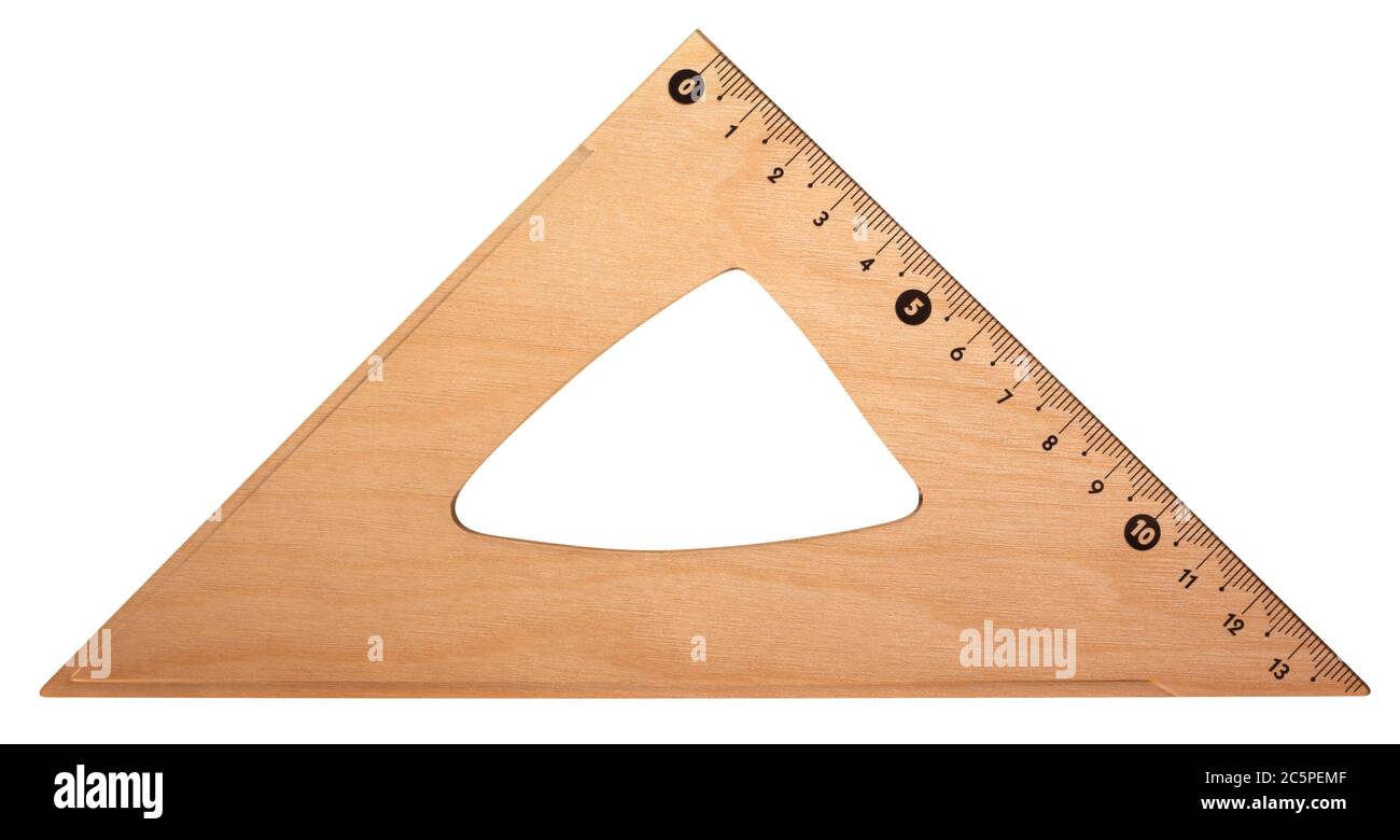 Wooden triangle isolated on white. Clipping path included Stock Photo ...