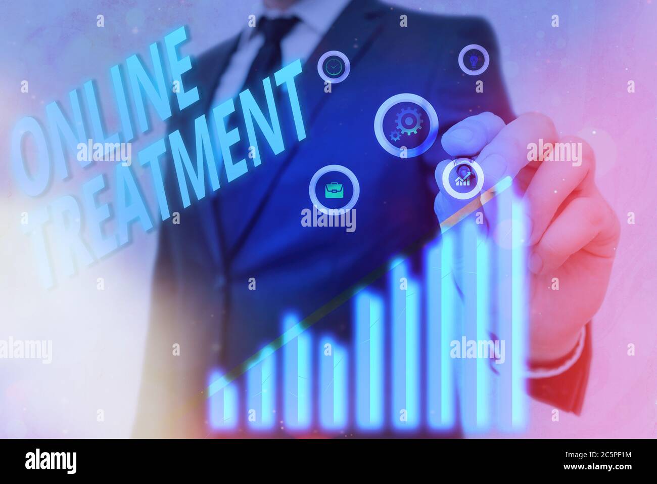 Text sign showing Online Treatment. Business photo text providing ...