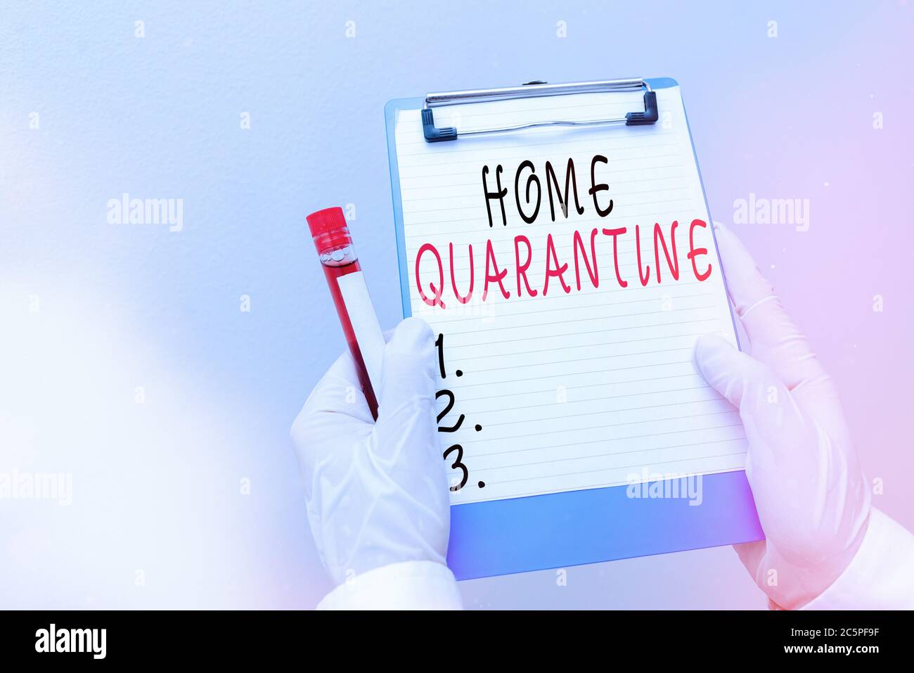 Handwriting text Home Quarantine. Conceptual photo Encountered a ...